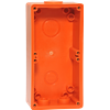 NHP ISO Back Box/Base, 2 Gang (1 x 2) - Large 63mm depth, Resistant Orange