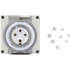 NHP ISO Socket Outlet, 4 Round Pins 10A 500V AC, w/o Base, Grey