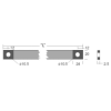 CUBIC CuFlex Flexible Copper Busbar 50mm2 Length 288mm Black and Dark Grey