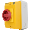 Socomec ISO Enclosed Isolator, IP 65 Plastic Yellow, Handle - Red, 3P 63A